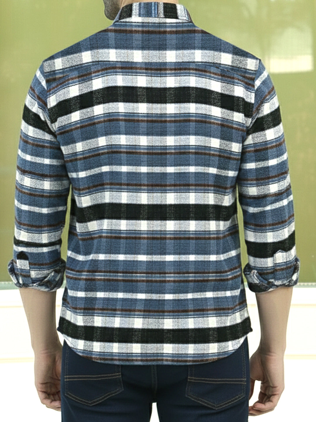 British Check Charcoal Blue Winter Shacket