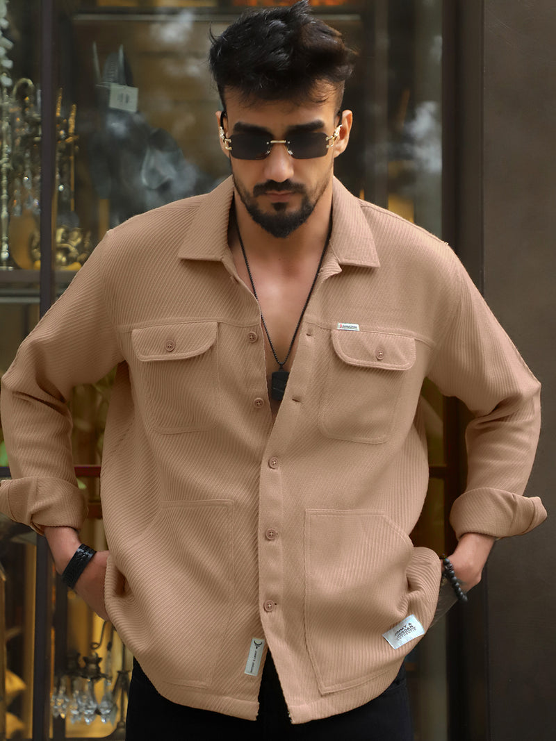 Earthcore Textured Beige Shacket