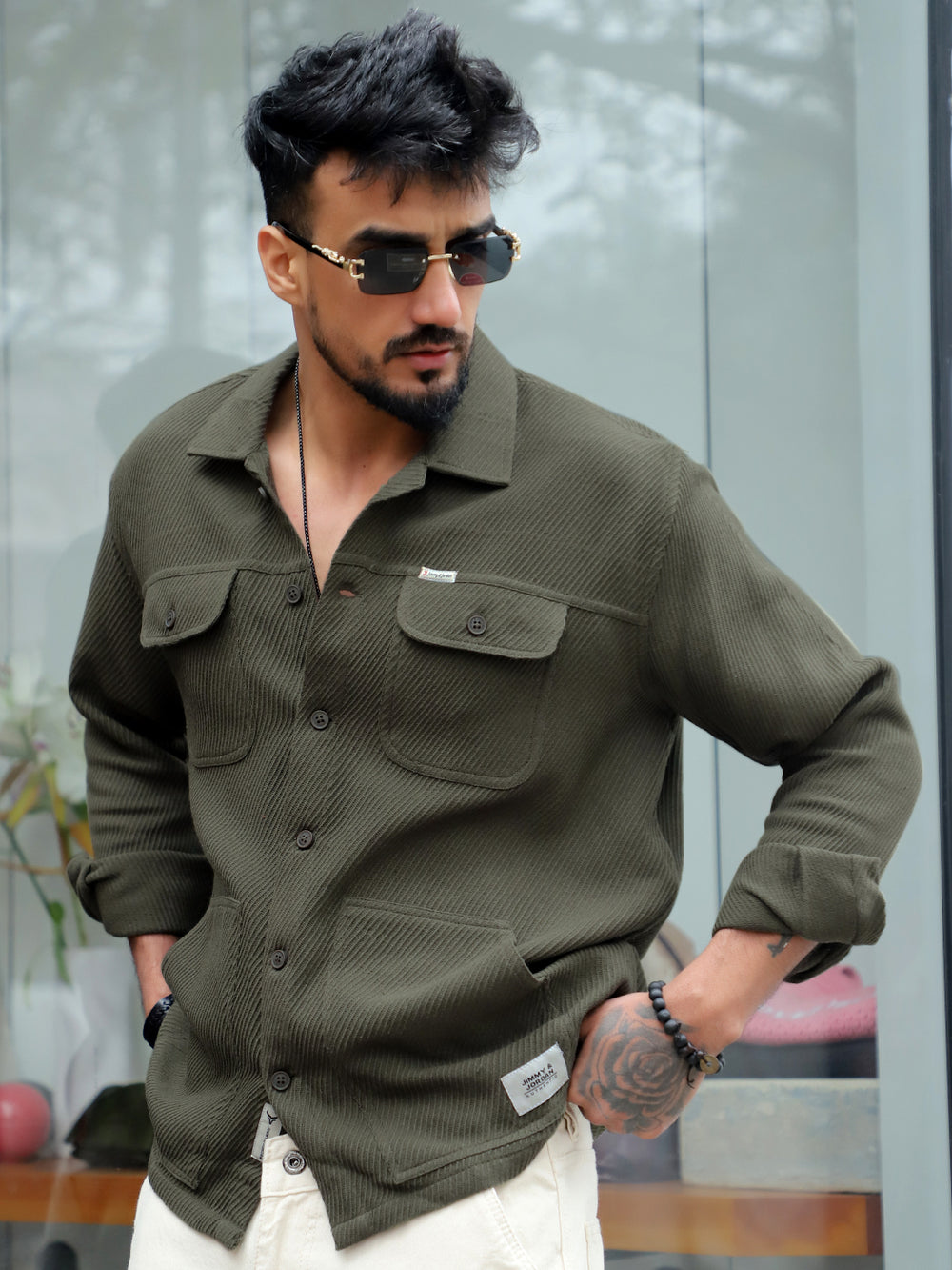 Earthcore Textured Olive Shacket